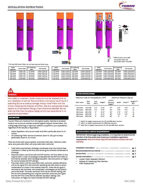 Compressor Water Separators